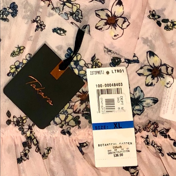 Takara | Tops | Jr Sheer Light Pink Top By Takara Size Xl Nwt | Poshmark